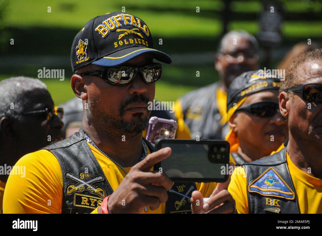 Around 100 riders from various chapters of the Buffalo Soldiers ...