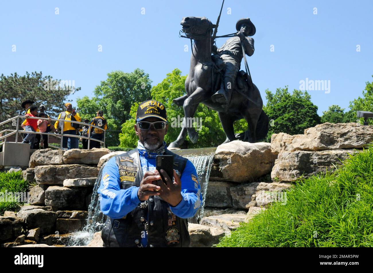 Around 100 riders from various chapters of the Buffalo Soldiers ...