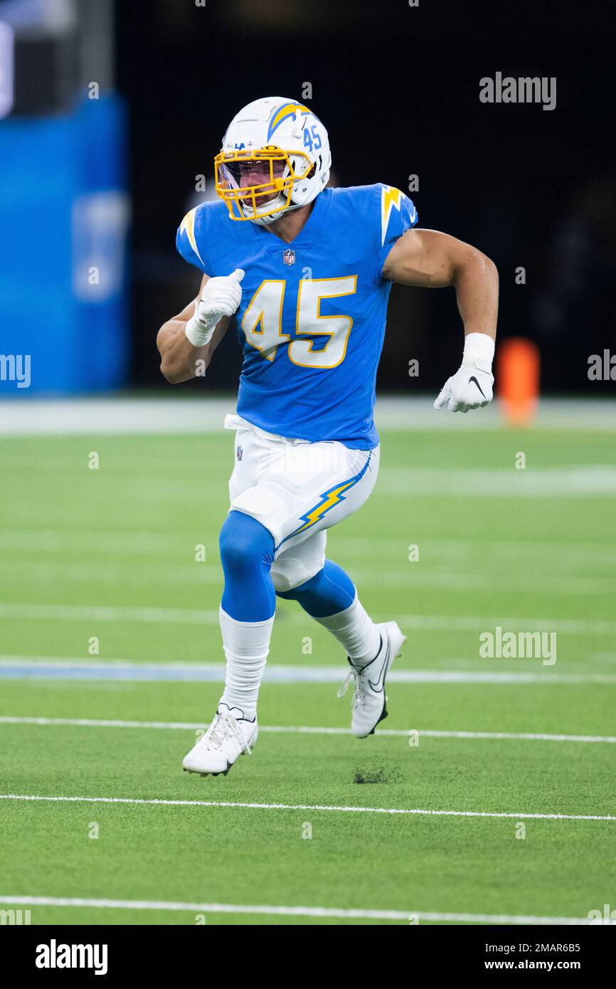 Los Angeles Chargers fullback Zander Horvath (45) runs during an NFL ...