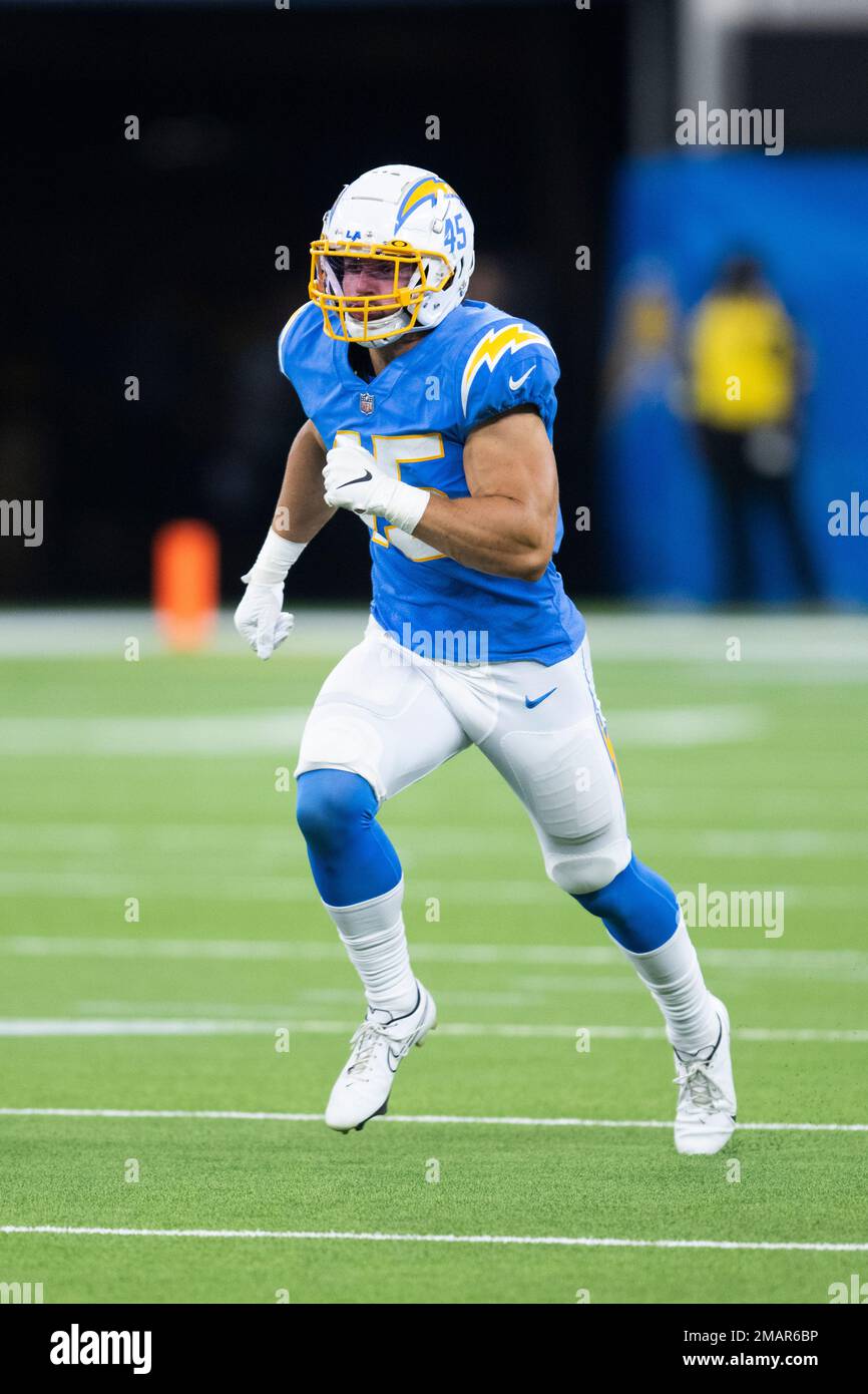 Los Angeles Chargers fullback Zander Horvath (45) runs during an NFL ...