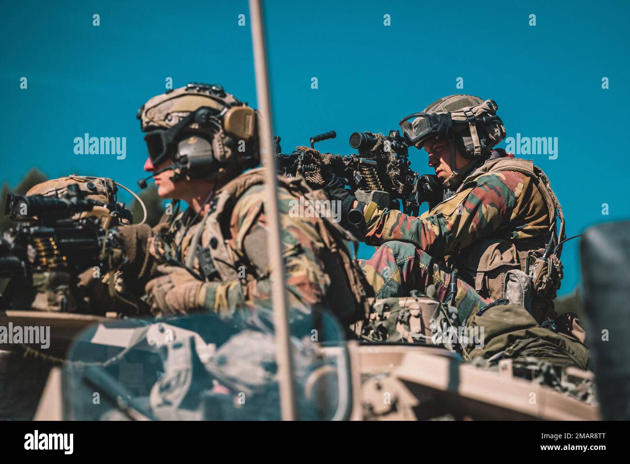 Belgian Armed Forces soldiers assigned to ISTAR COY react to contact ...