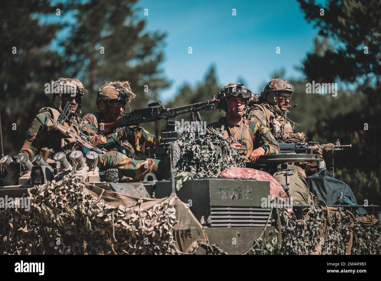 Belgian Armed Forces soldiers assigned to ISTAR COY observe the ...