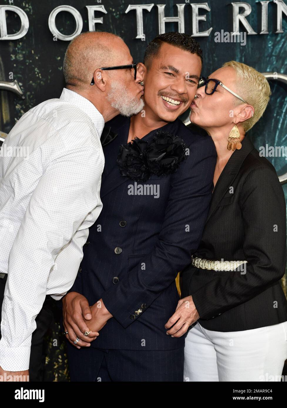 Ismael Cruz Cordova, center, with his parents at a special screening of ...
