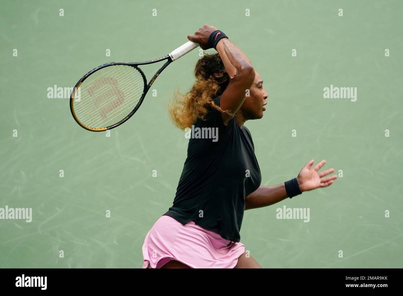 Serena Williams practices at Arthur Ashe Stadium before the start of ...