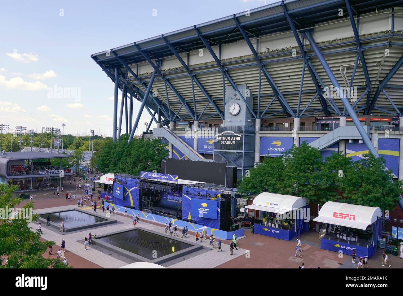 Arthur Ashe Stadium is seen before the start of the U.S. Open tennis ...