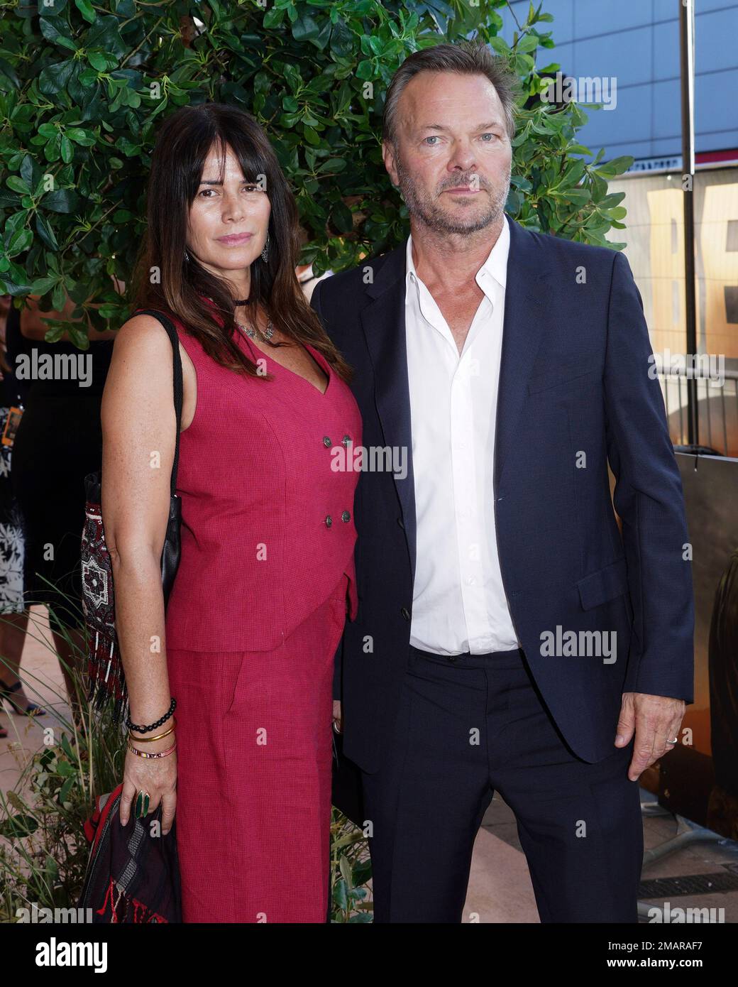 Carolina Acosta, left, and Pete Tong pose for photographers upon ...
