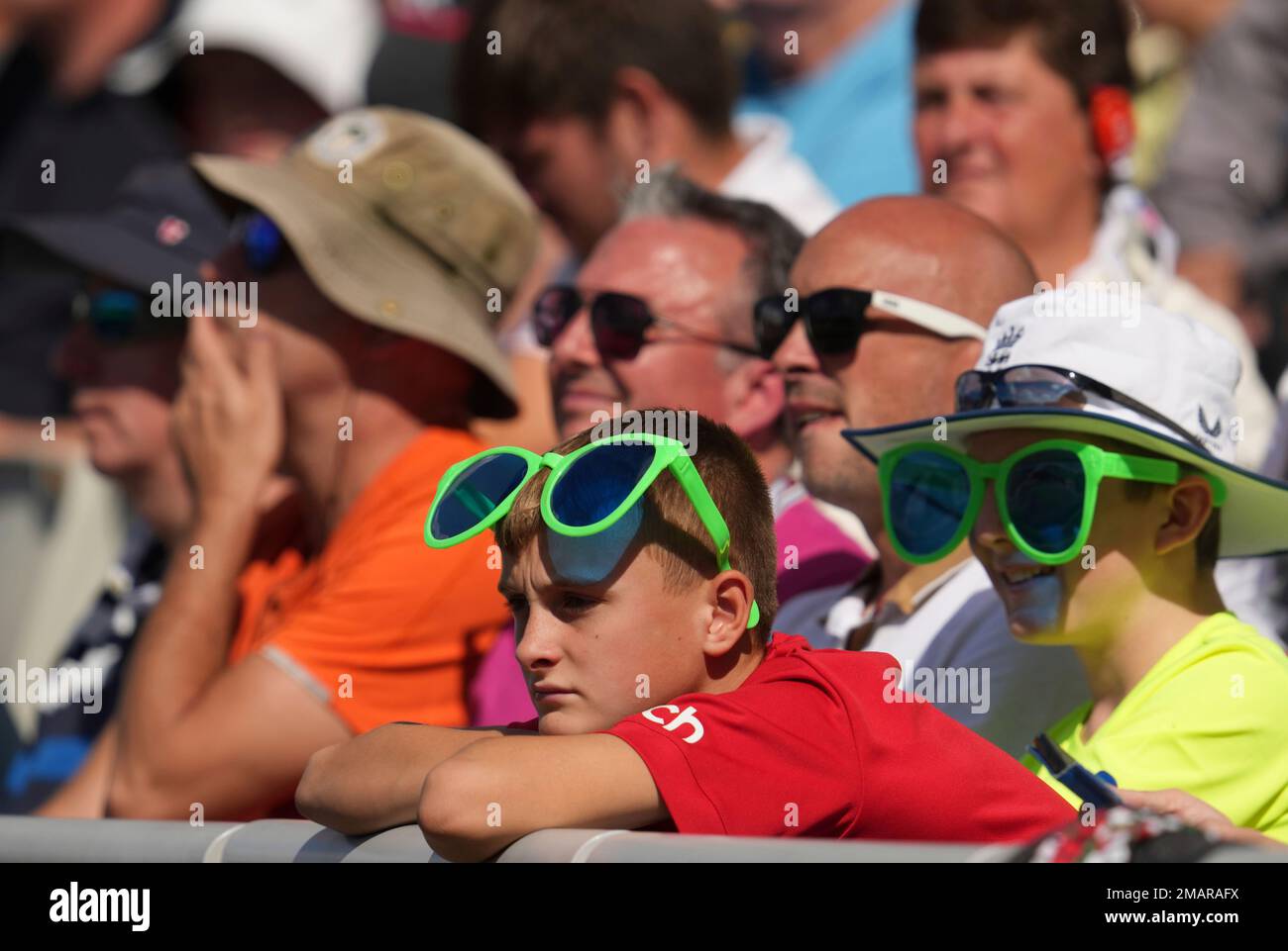 Spectators watch the first day of the 2nd test cricket match between ...