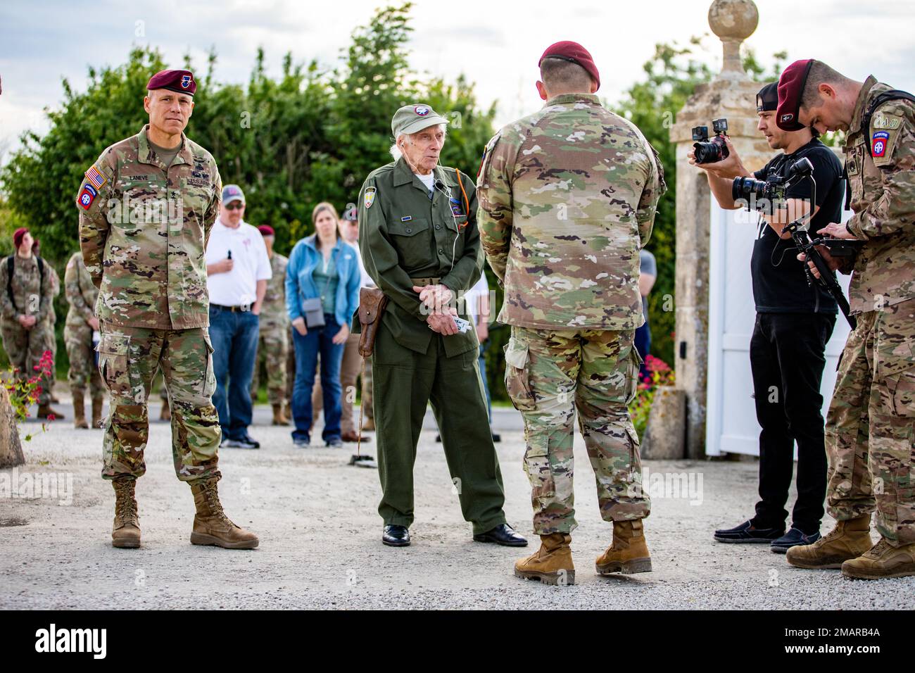 U.S. Army Veteran Robert Heurgue tours his old drop zone with Maj. Gen ...
