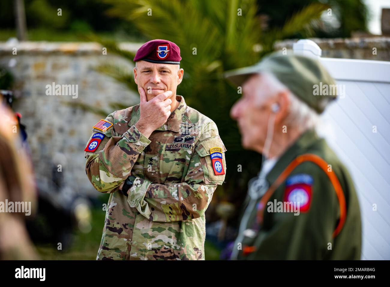 U.S. Army Veteran Robert Heurgue tours his old drop zone with Maj. Gen ...