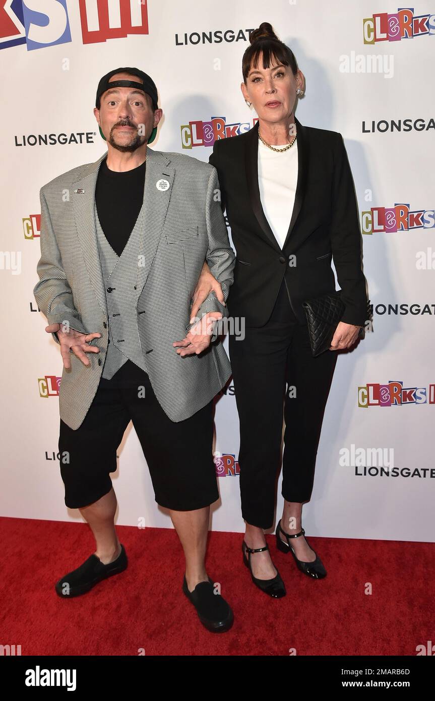 Kevin Smith, left, and Jennifer Schwalbach Smith arrive at the premiere ...