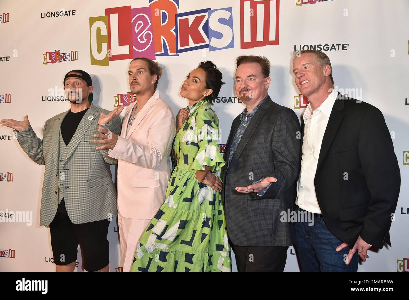 Kevin Smith, from left, Jason Mewes, Rosario Dawson, Brian O'Halloran ...
