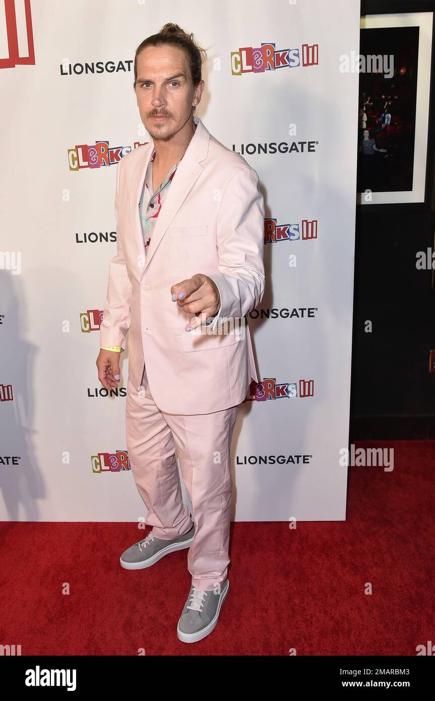 Jason Mewes arrives at the premiere of "Clerks III" on Wednesday, Aug. 24, 2022, at the TCL ...