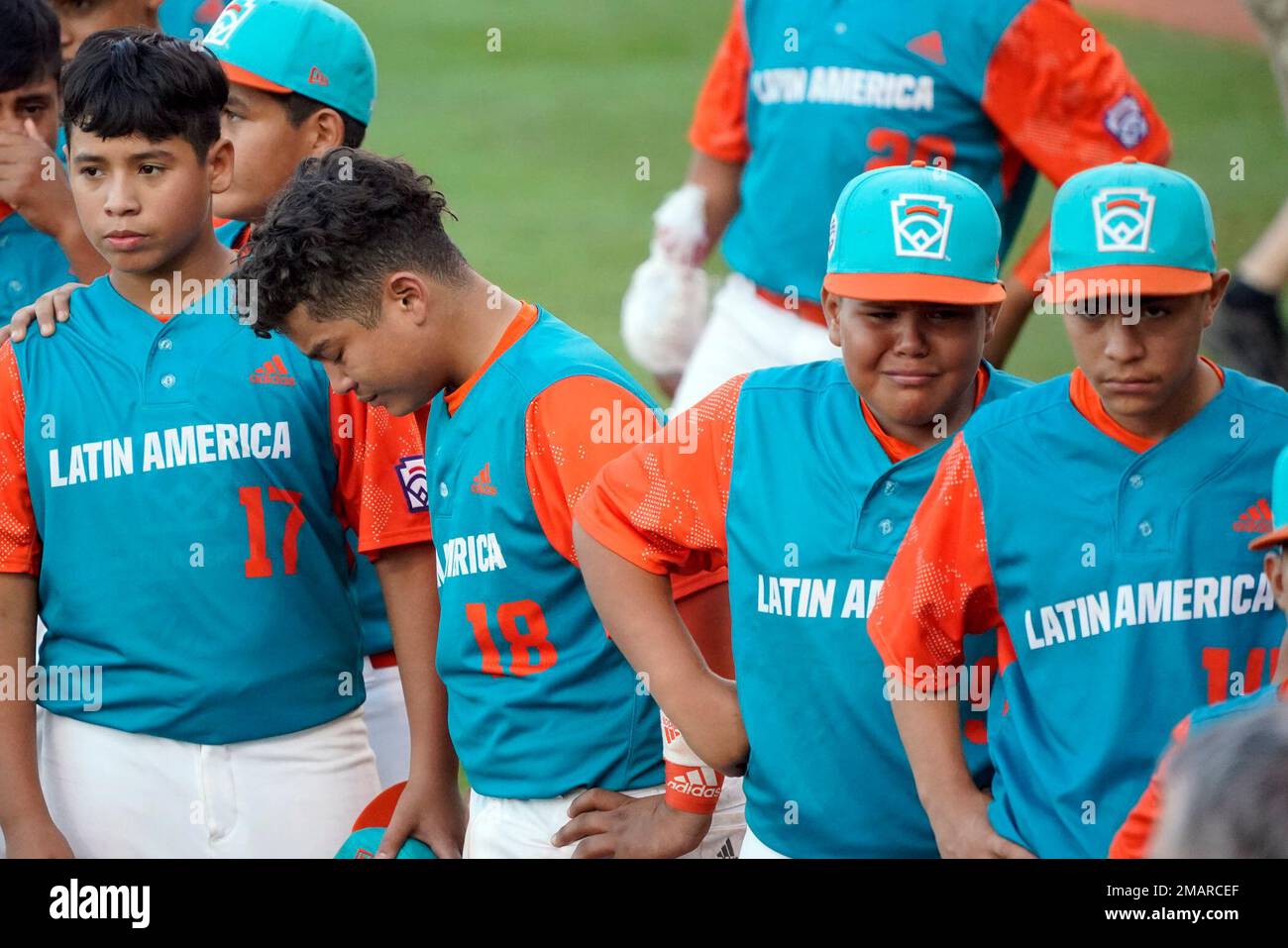 Nicaragua's Deshawn Bonafasia (17), Marlon Chavez (18), Gonzalo Lopez ...