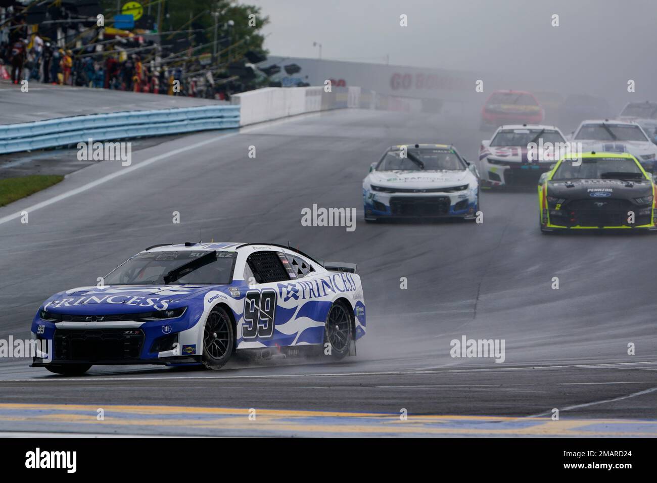 Daniel Suarez (99) during a NASCAR Cup Series auto race in Watkins Glen ...