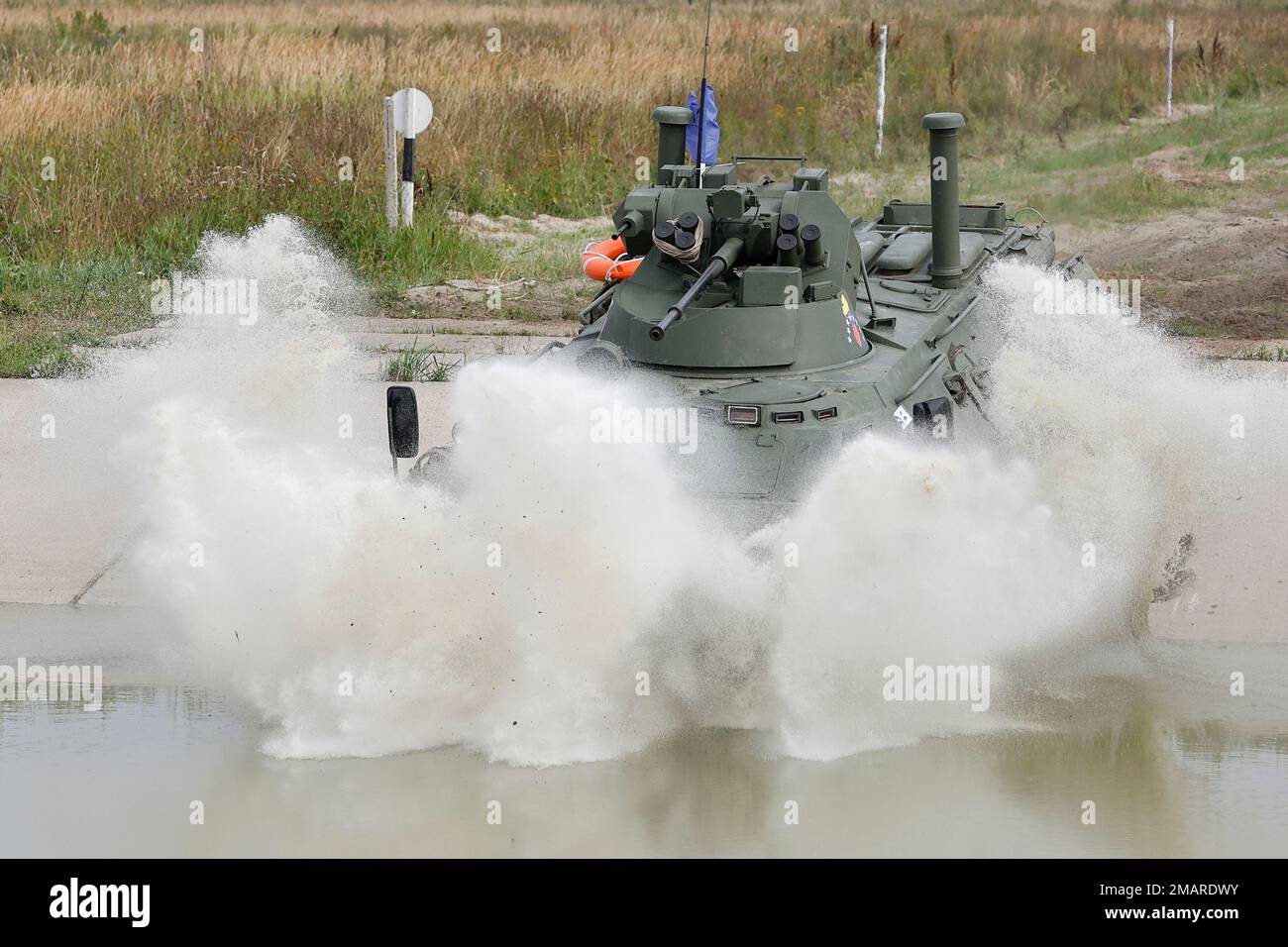 Servicemen of Iranian army on Russian armoured personnel carrier BTR ...