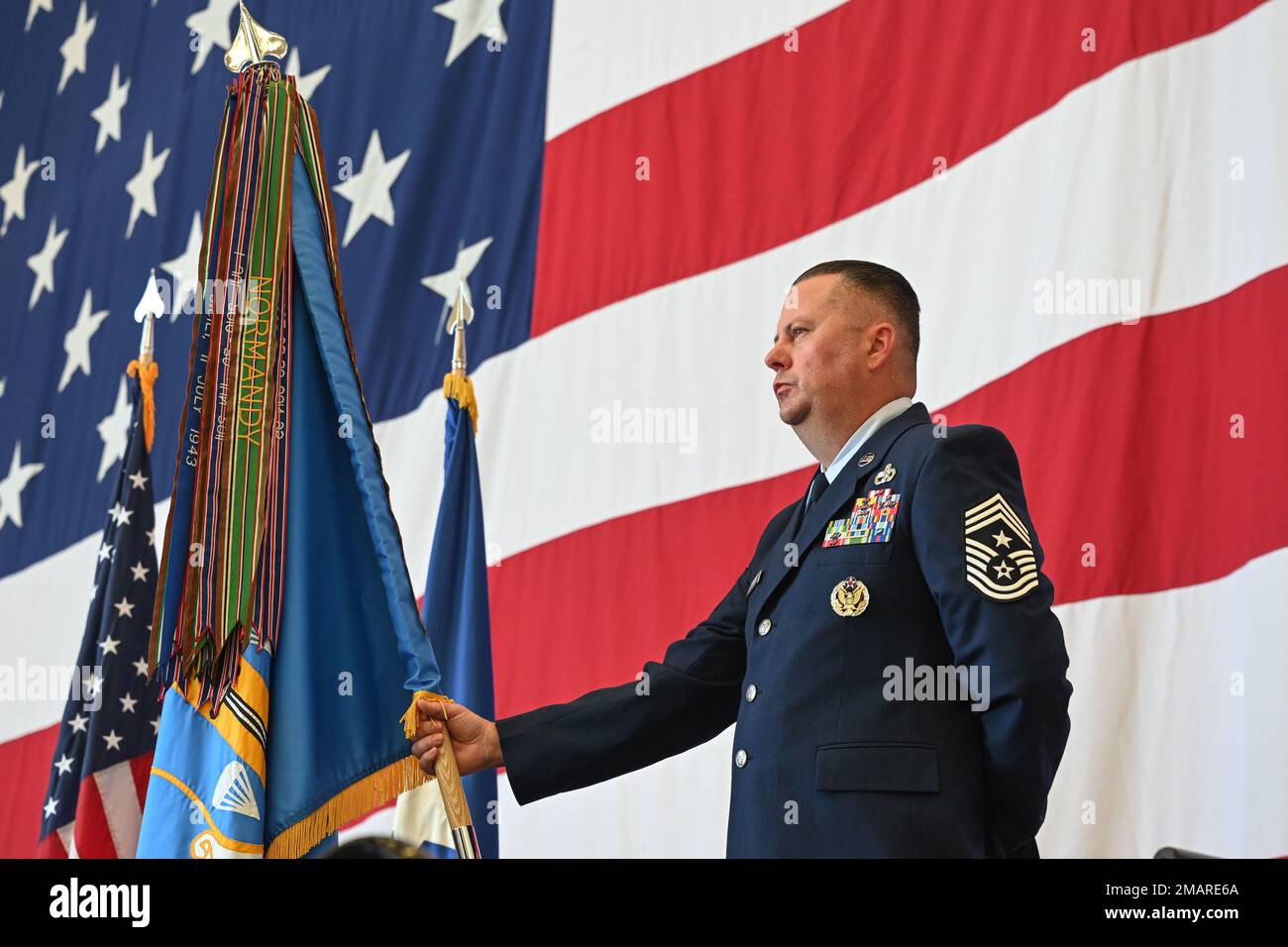 Chief Master Sgt. Cameron Davis, 314th Airlift Wing command chief ...