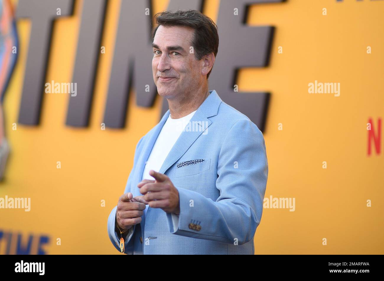 Rob Riggle arrives at the premiere of "Me Time" on Tuesday, Aug. 23 ...