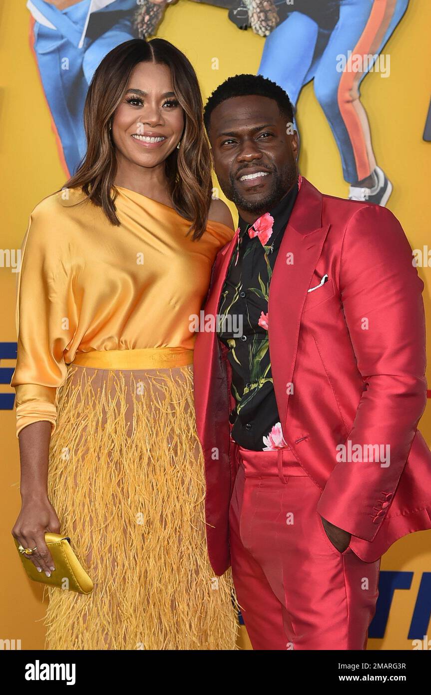 Regina Hall, left, and Kevin Hart arrive at the premiere of "Me Time ...
