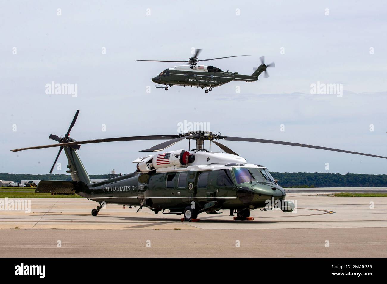 U.S. Marine Corps VH-92A conduct a fly by during the Marine Helicopter ...