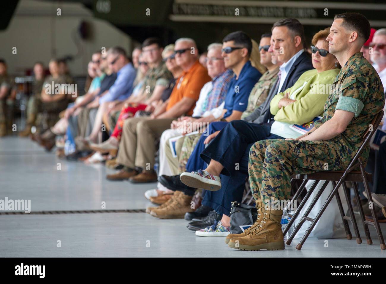 U.S. service members, veterans and civilian employees attend the Marine ...