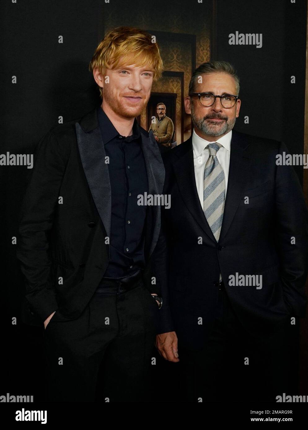 Domhnall Gleeson, left, and Steve Carell, cast members in "The Patient ...