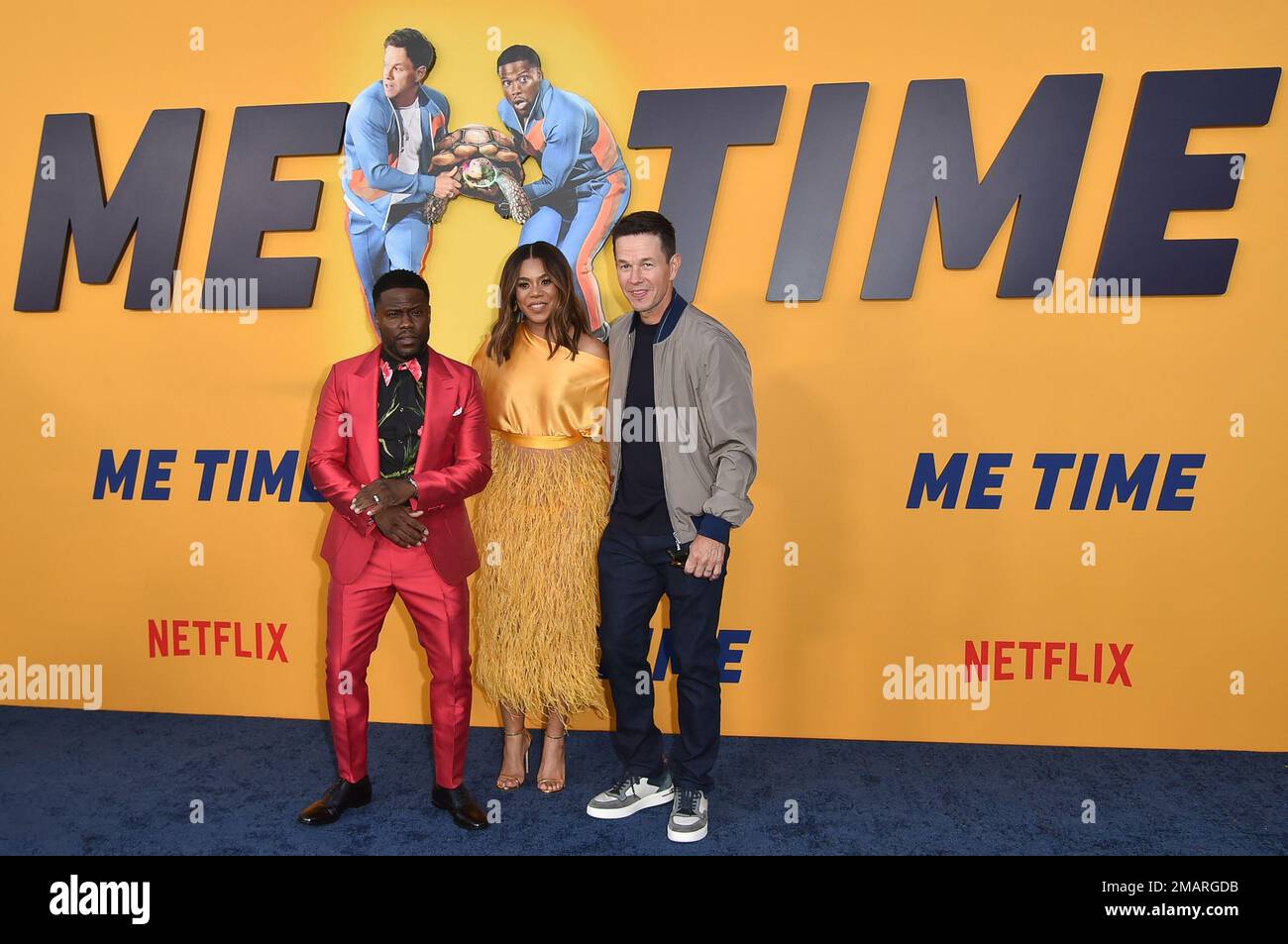 Kevin Hart, from left, Regina Hall and Mark Whalberg arrive at the ...