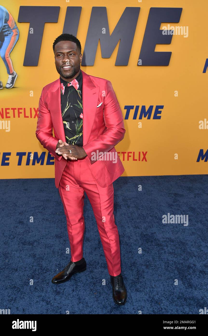 Kevin Hart arrives at the premiere of "Me Time" on Tuesday, Aug. 23 ...