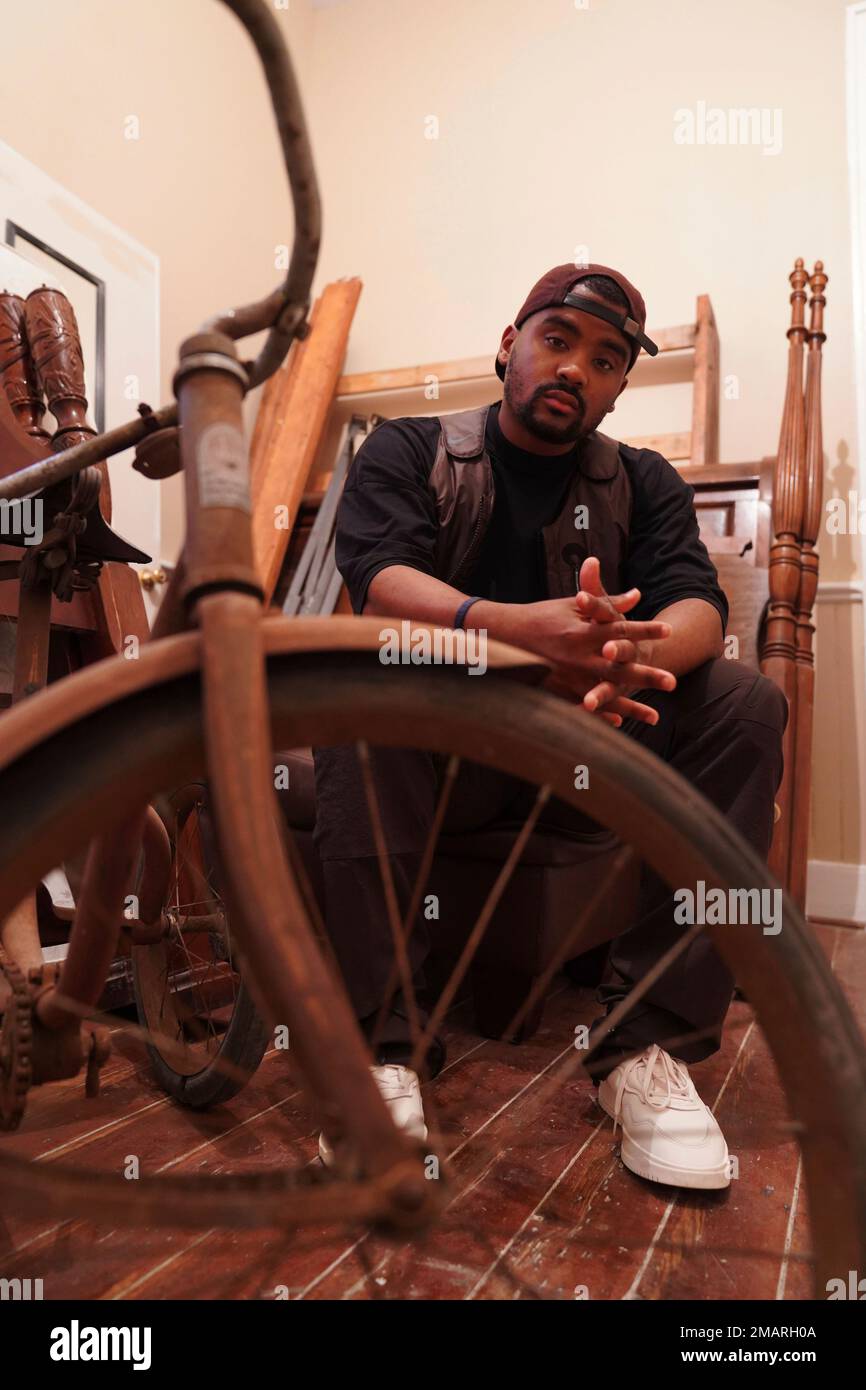 Edward Buckles, Jr. poses for a portrait inside his cousin Tina's house ...