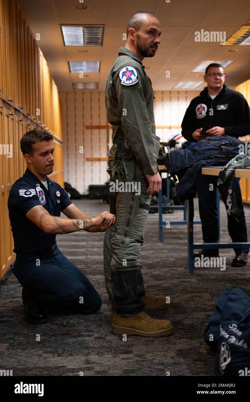 U.S. Air Force Staff Sgt. Brandon Butler, Aircrew Flight Equipment lead ...