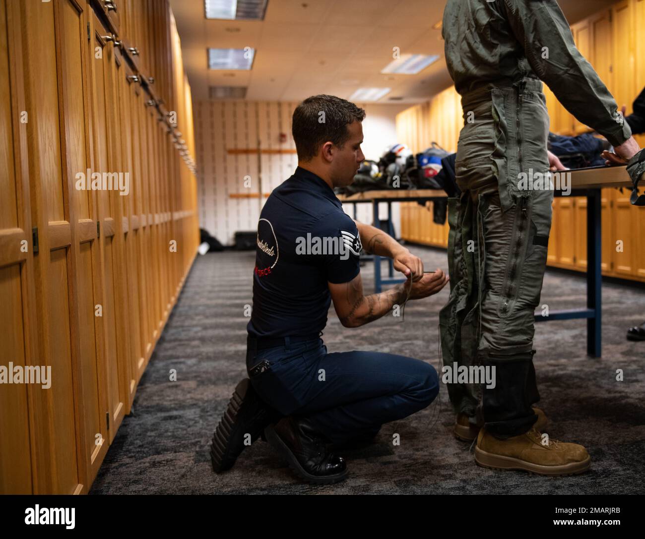U.S. Air Force Staff Sgt. Brandon Butler, Aircrew Flight Equipment lead ...