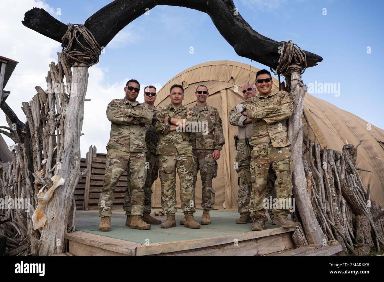 U.S. Airmen and leaders with the 449th Air Expeditionary Group and ...