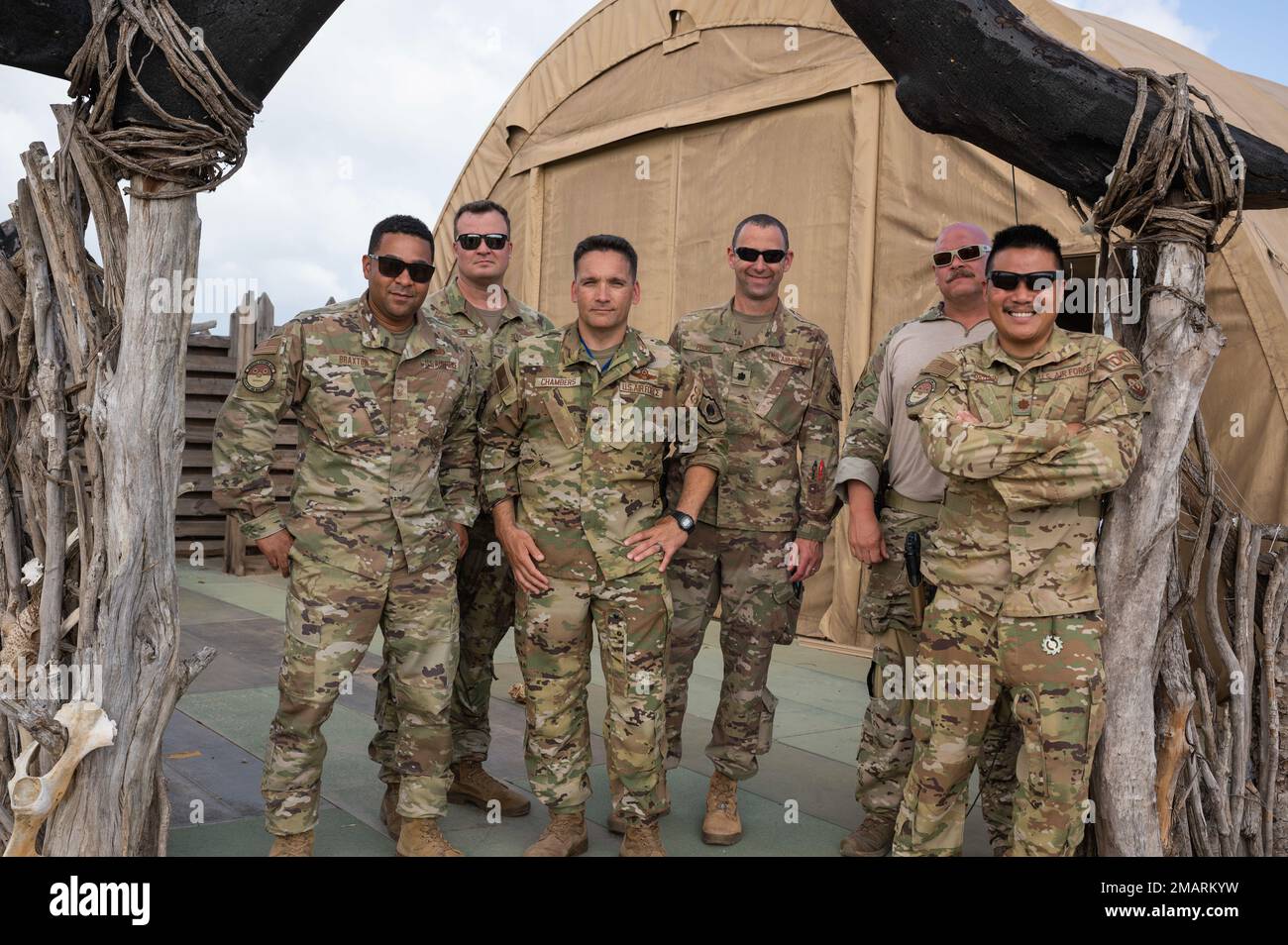 U.S. Airmen and leaders with the 449th Air Expeditionary Group and ...