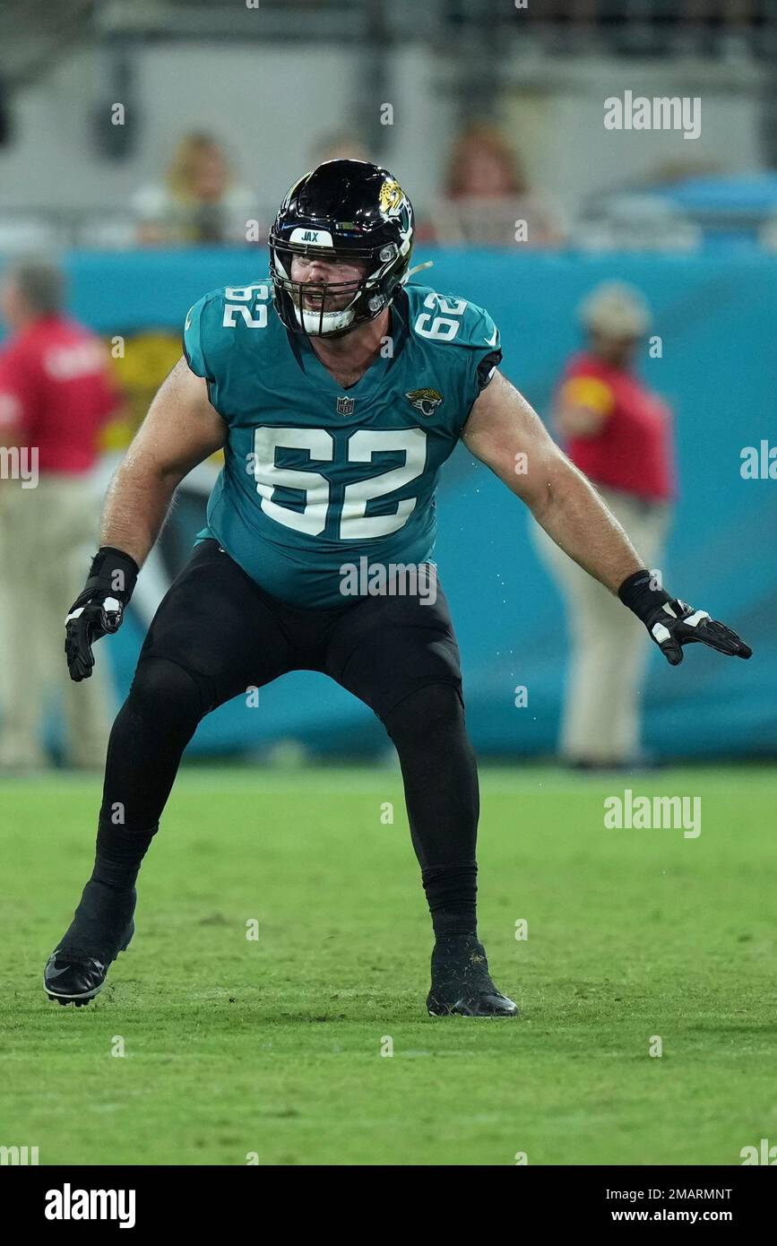 Jacksonville Jaguars offensive tackle KC McDermott (62) blocks during ...