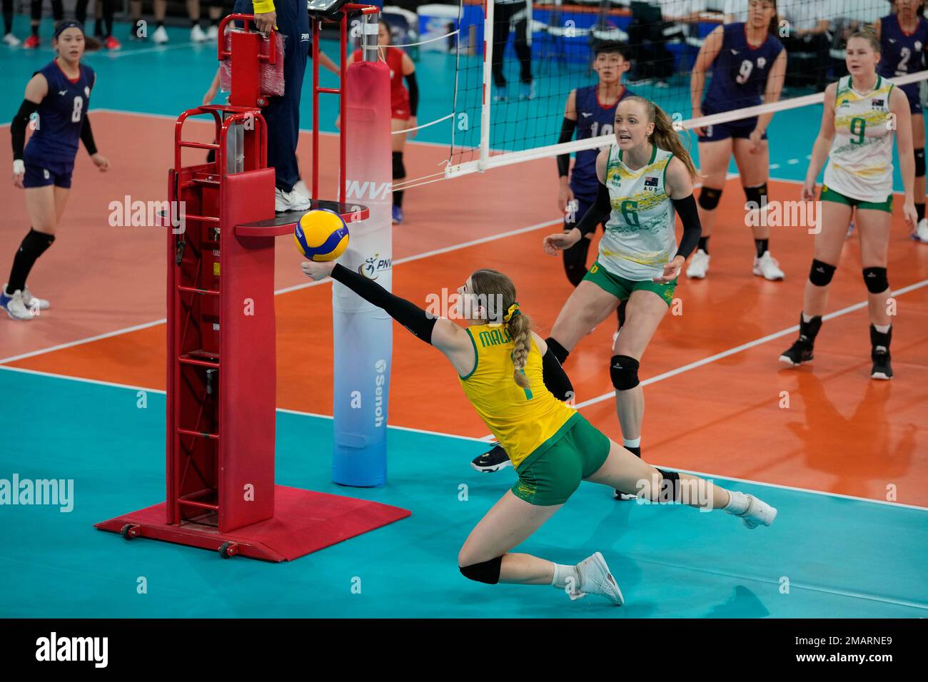 Australia's Tara Maland tries to save the ball during their preliminary ...