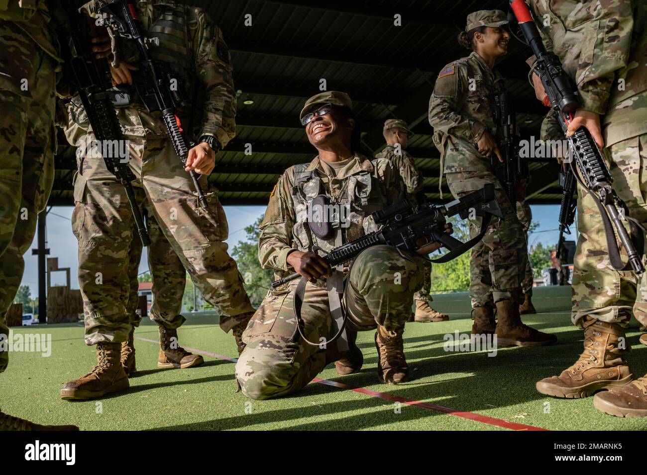 Cadet Paulakae Gordon, 1st Regiment Advanced Camp, shares a friendly ...