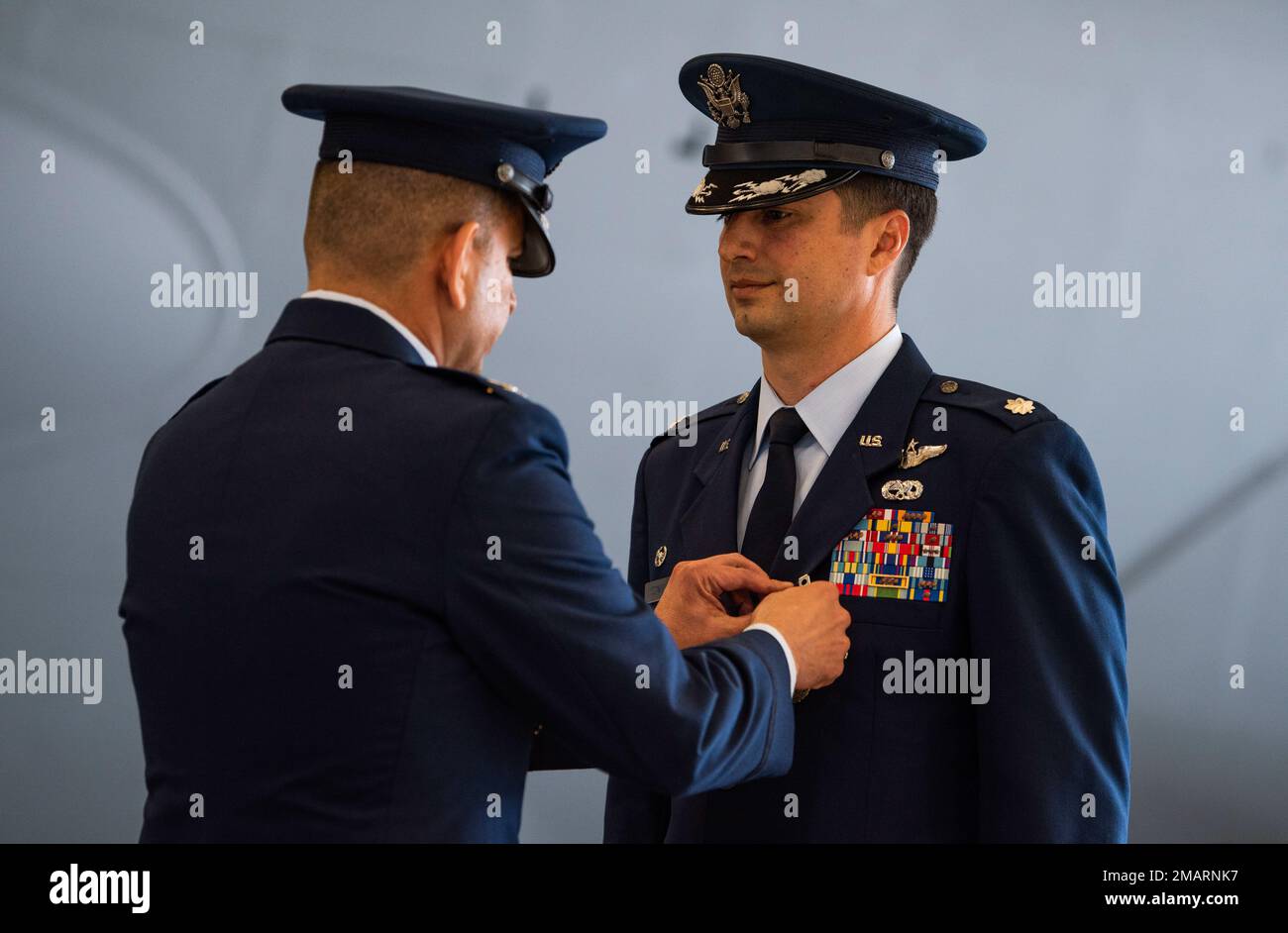U.S. Air Force Lt. Col. Kyle Stewart, outgoing commander of the 8th ...