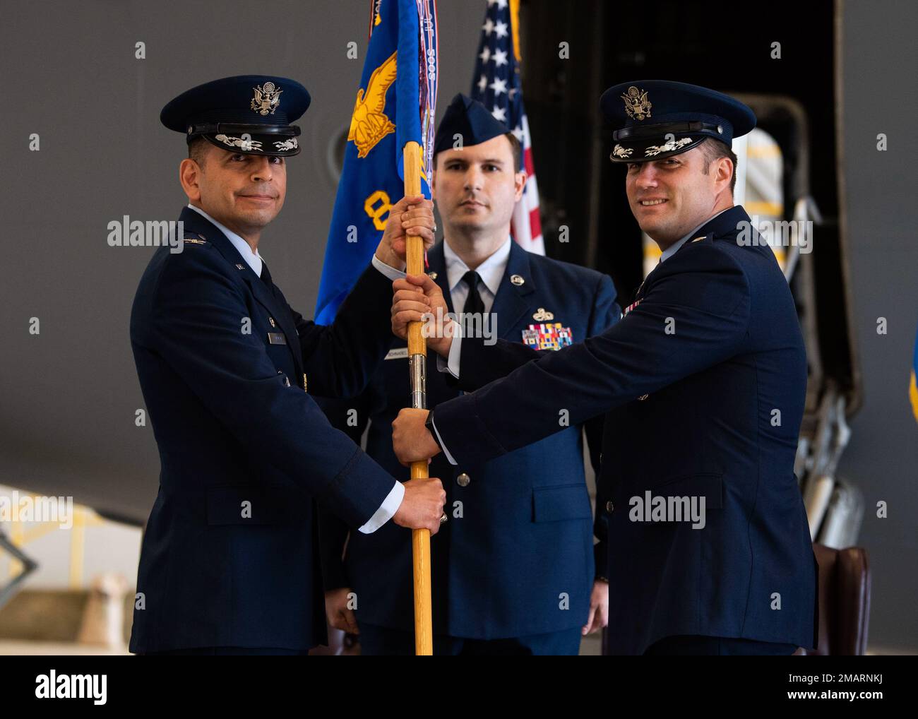 U.S. Air Force Lt. Col. Nicholas Disney, right, commander of the 8th ...