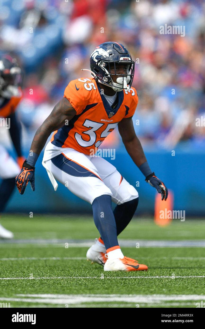 Denver Broncos cornerback Ja'Quan McMillian runs on the field during ...