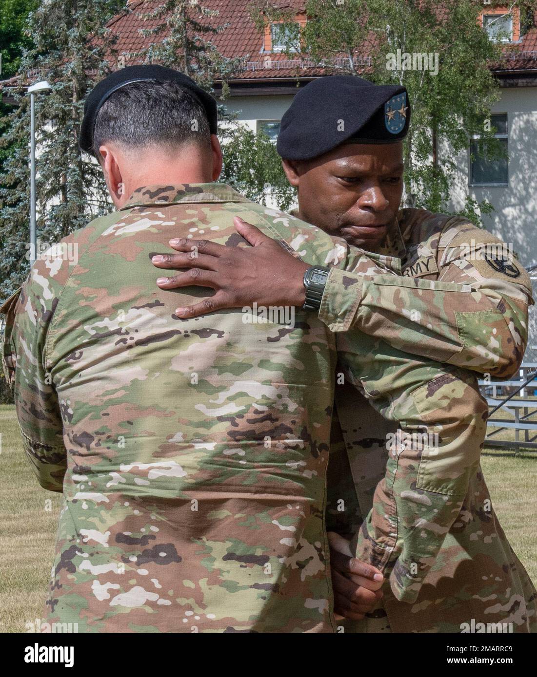 U.S. Army Maj. Gen. James M. Smith, commanding general and Command Sgt. Maj. Sean Howard both ...