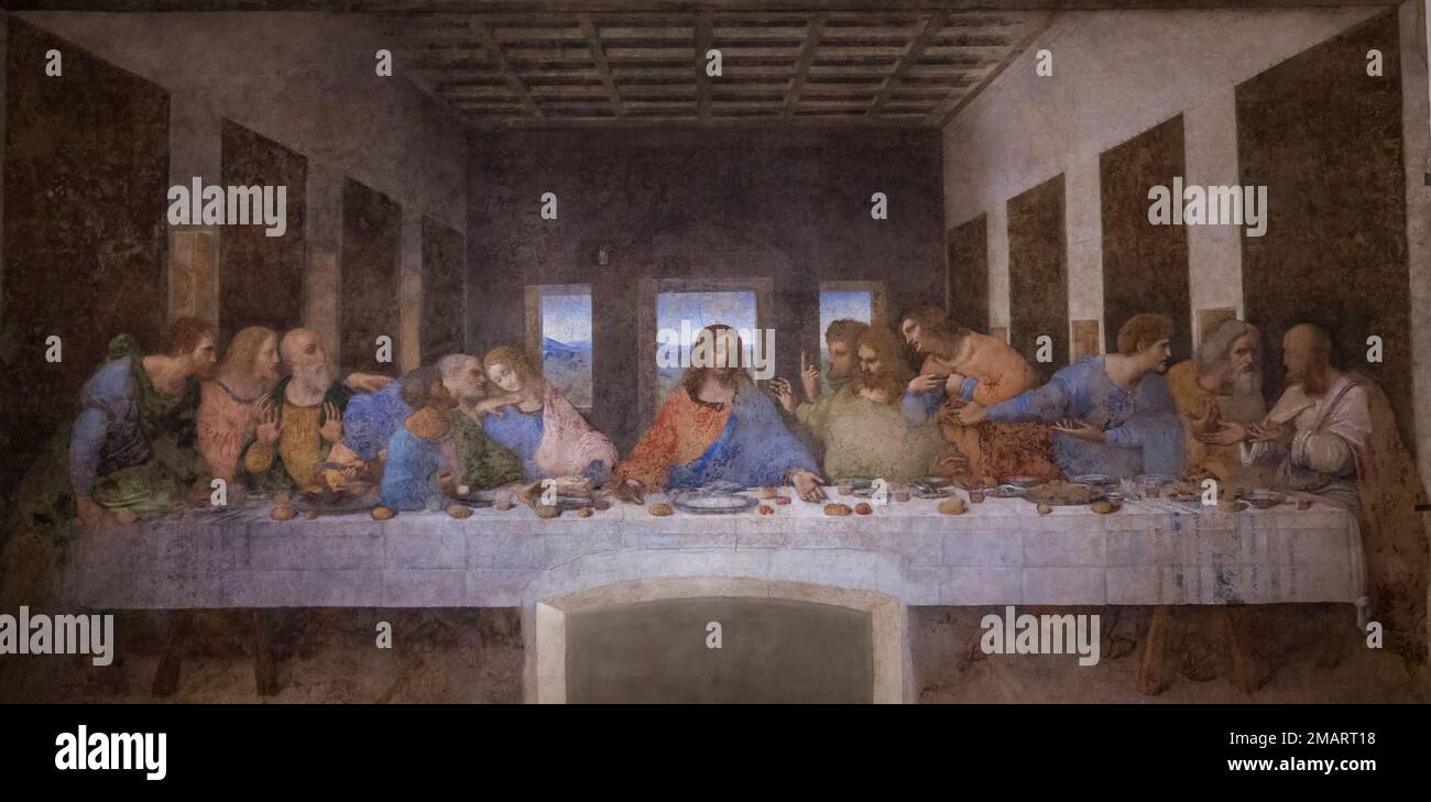 The Last Supper (Il Cenacolo, late 15th century) by Leonardo da Vinci ...