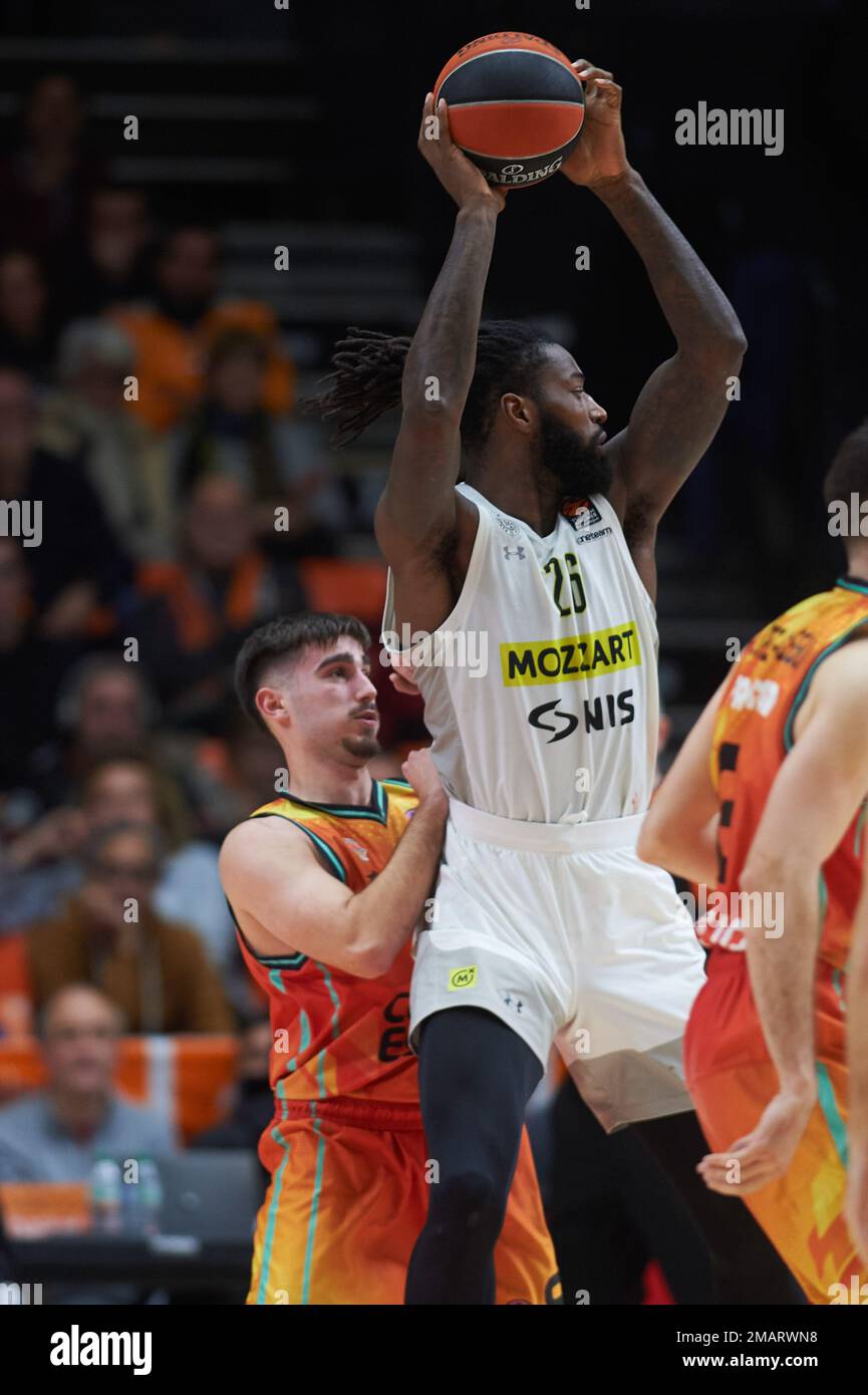 Valencia, Spain. 19th Jan, 2023. Guillem Ferrando of Valencia basket (L ...