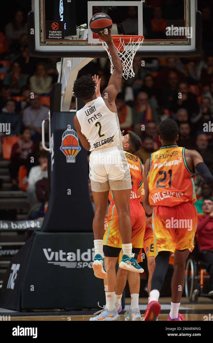 Valencia, Spain. 19th Jan, 2023. Zach LeDay (2) (Partizan Mozzart Bet ...