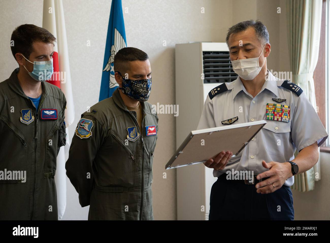 Japan Air Self-Defense Force Col. Kitamura Yasuji, commander of Hofu ...