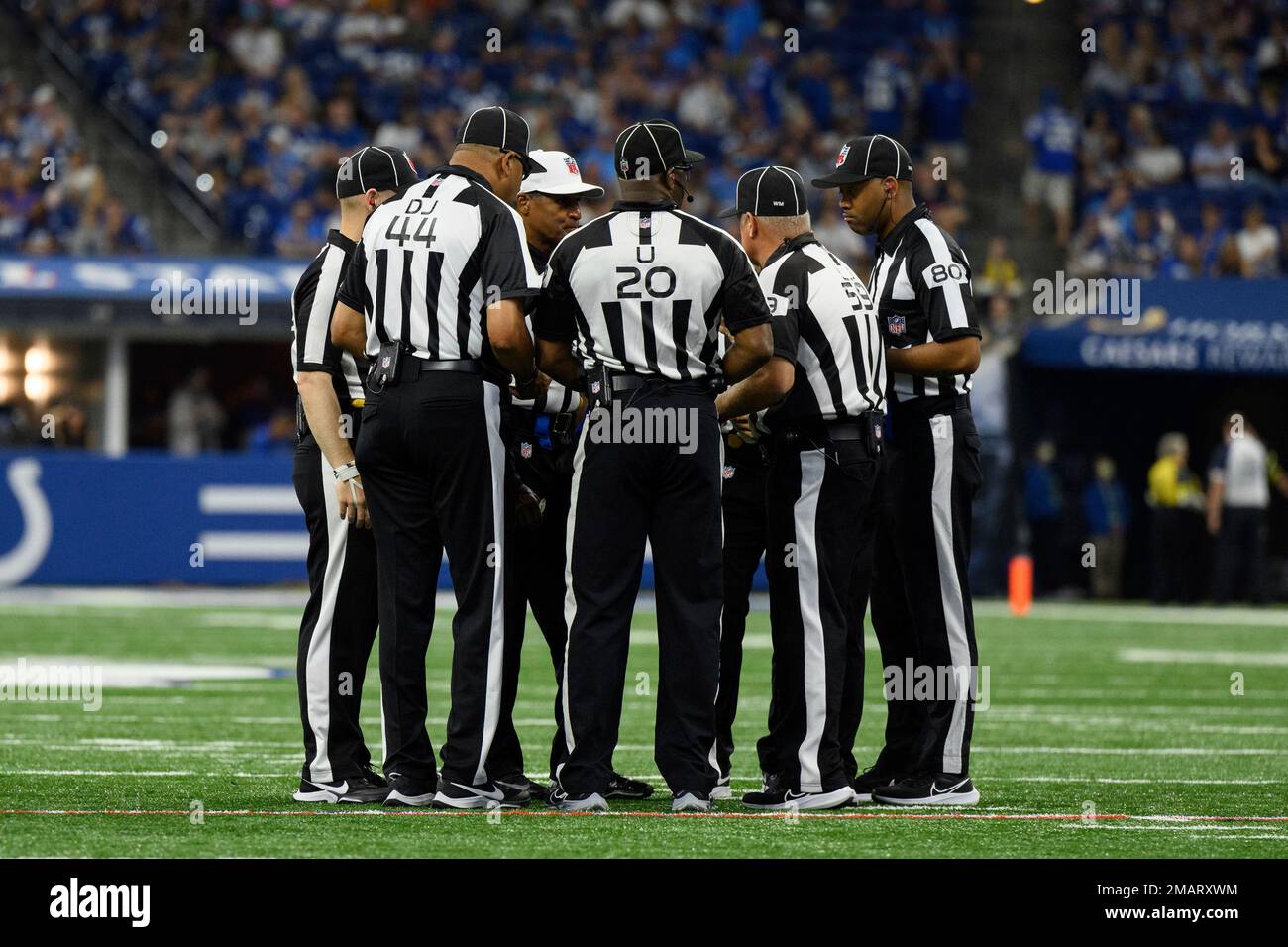 NFL Umpire Barry Anderson (20) and crew on the field during an NFL ...