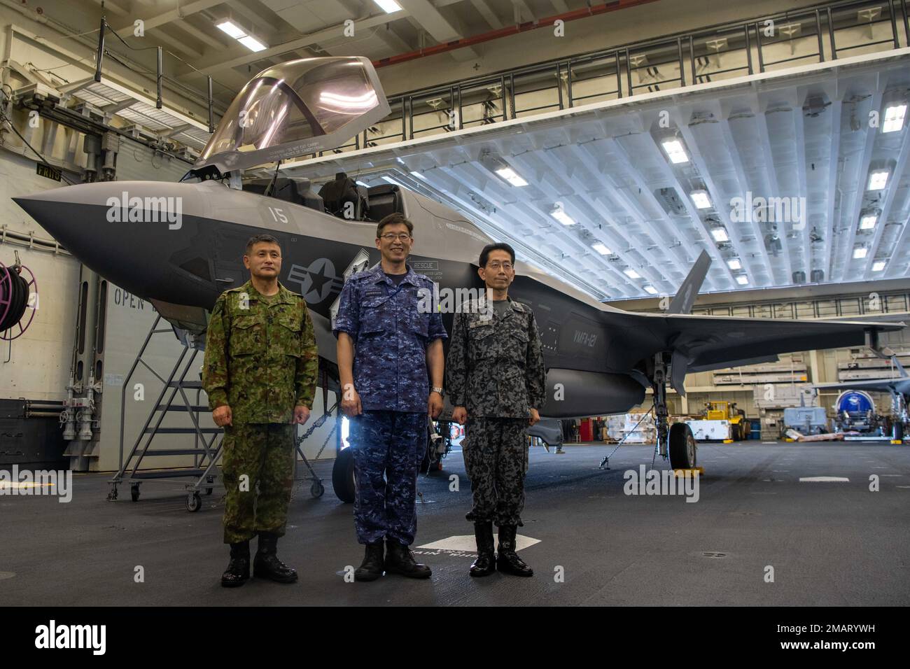 Japan Self-Defense Force (JSDF) senior officers pose for a photo during ...
