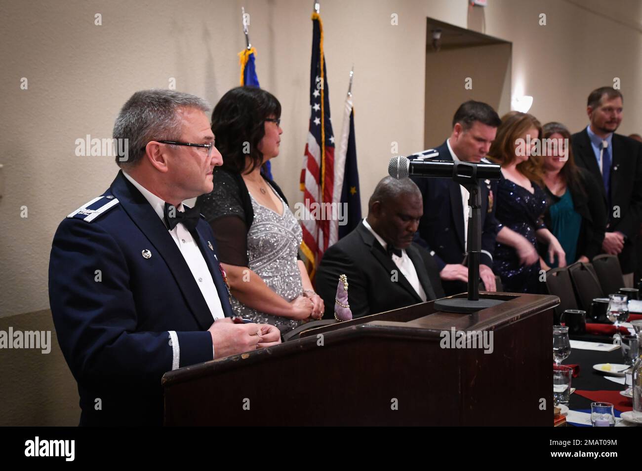 Col. Michael Griesbaum, commander of the 168th Wing speaks at the 168th ...