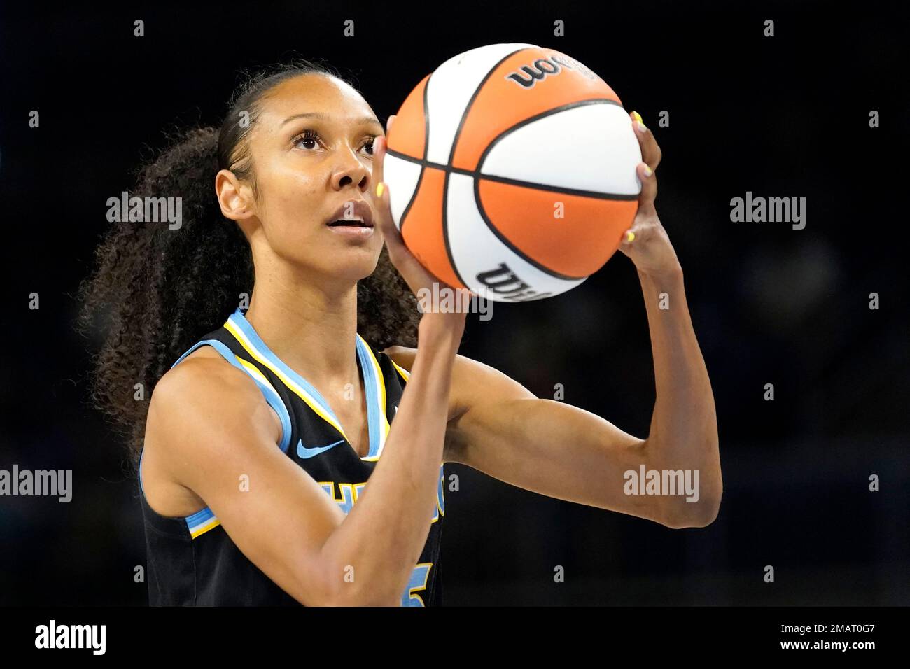 Chicago Sky's Rebekah Gardner eyes a free throw during the first half ...