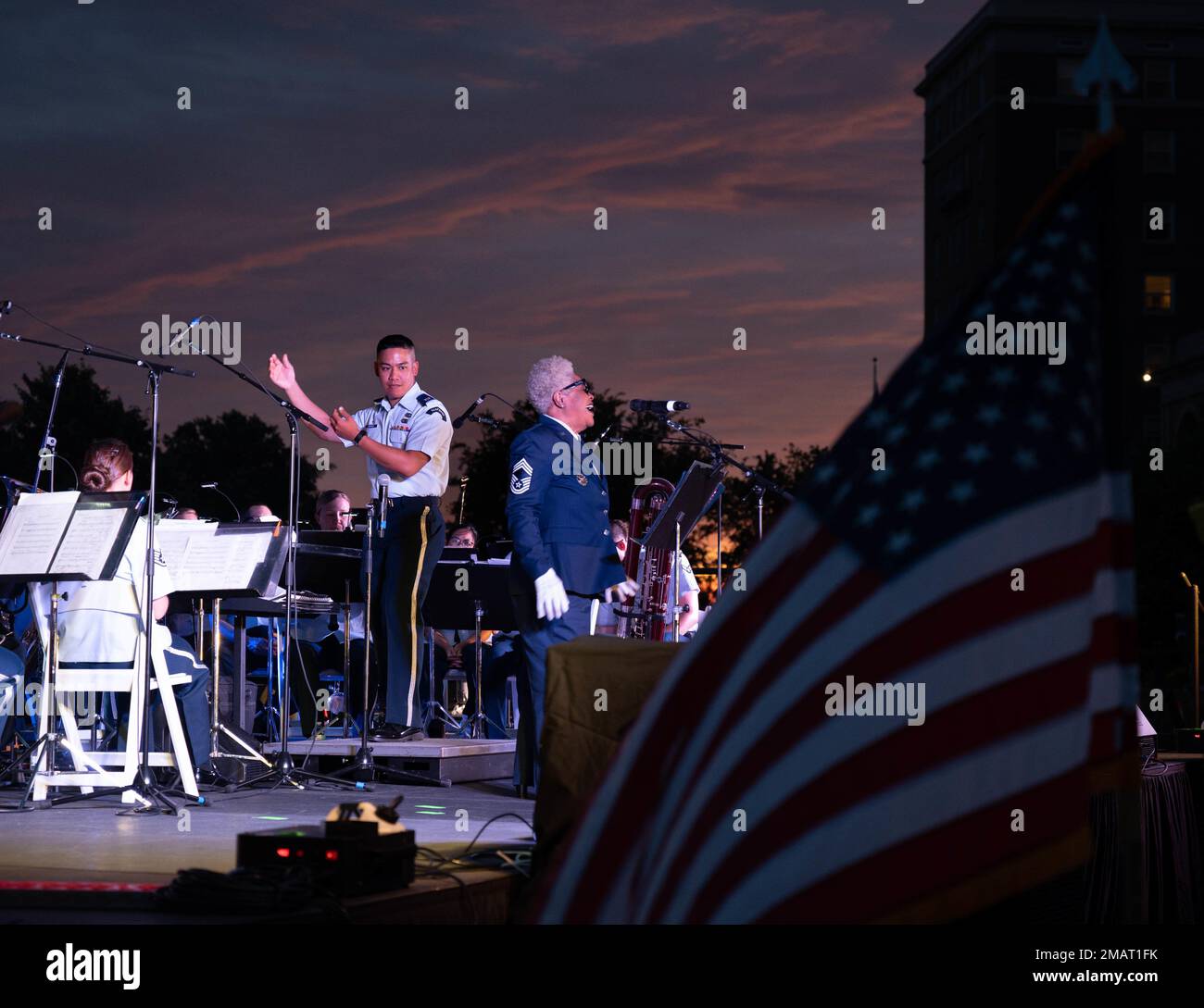 U.S. Air Force Retired Chief Master Sgt. Deborah Rothwell performs "Ole ...