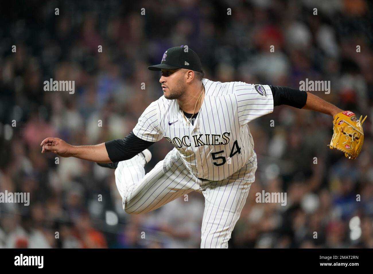Colorado Rockies relief pitcher Carlos Estevez (54) in the eighth ...