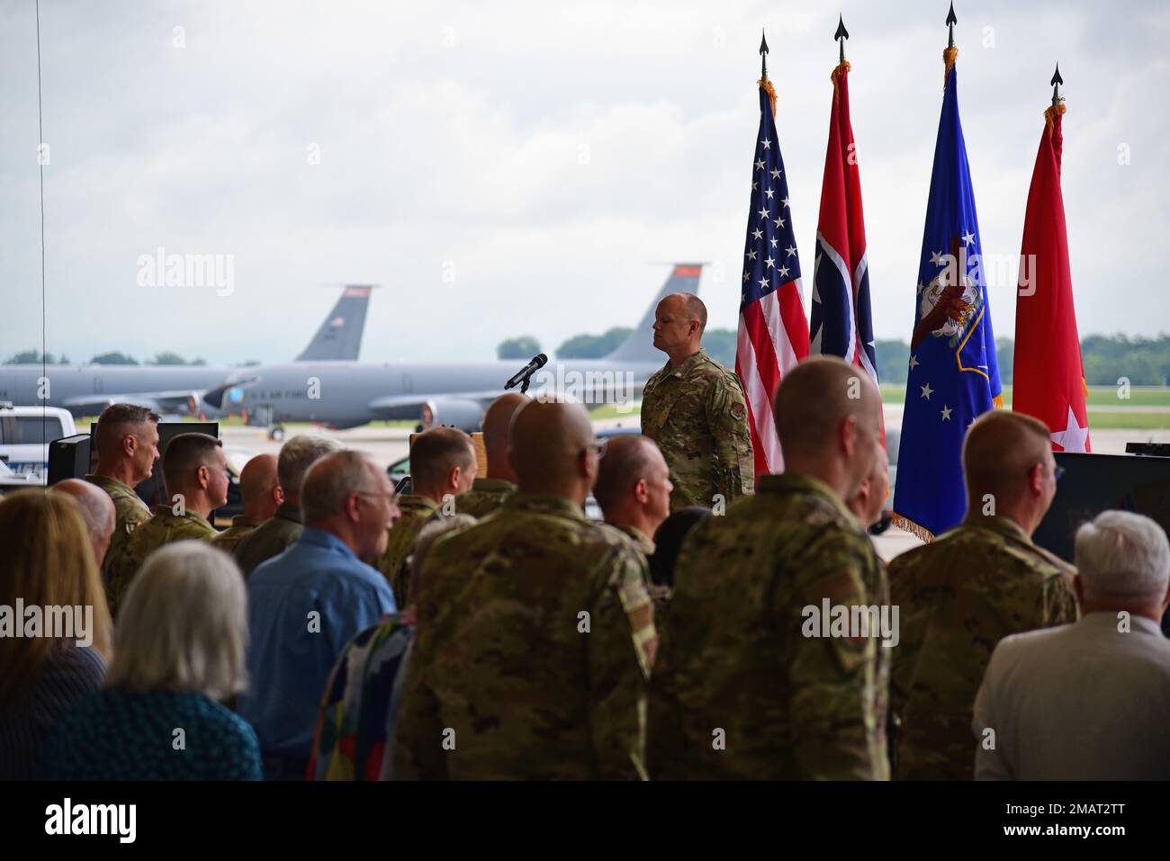 Airmen at the 134th Air Refueling Wing gather at the grand opening of ...